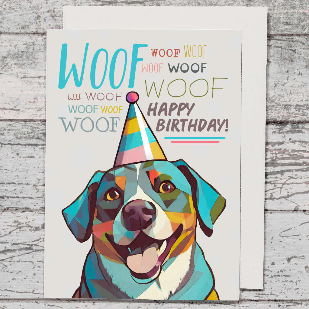Card - Woof Birthday – The Red Dog Gift Shop NZ